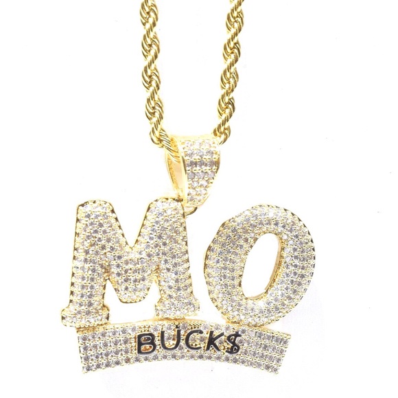 Accessories | 14k Gold Finish Lab Diamond Mo Buck Charm Chain | Poshmark